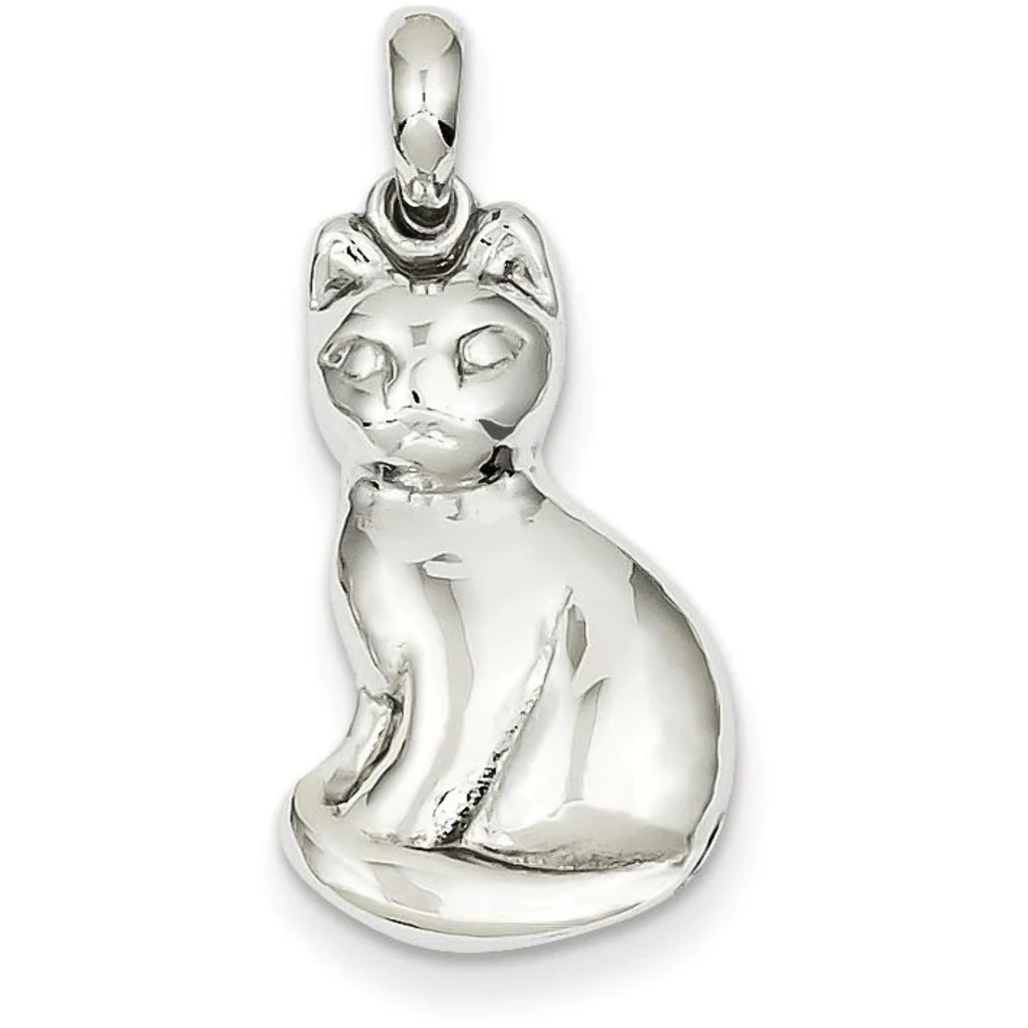 14k White Gold Cat Pendant K1988 - Walmart.com