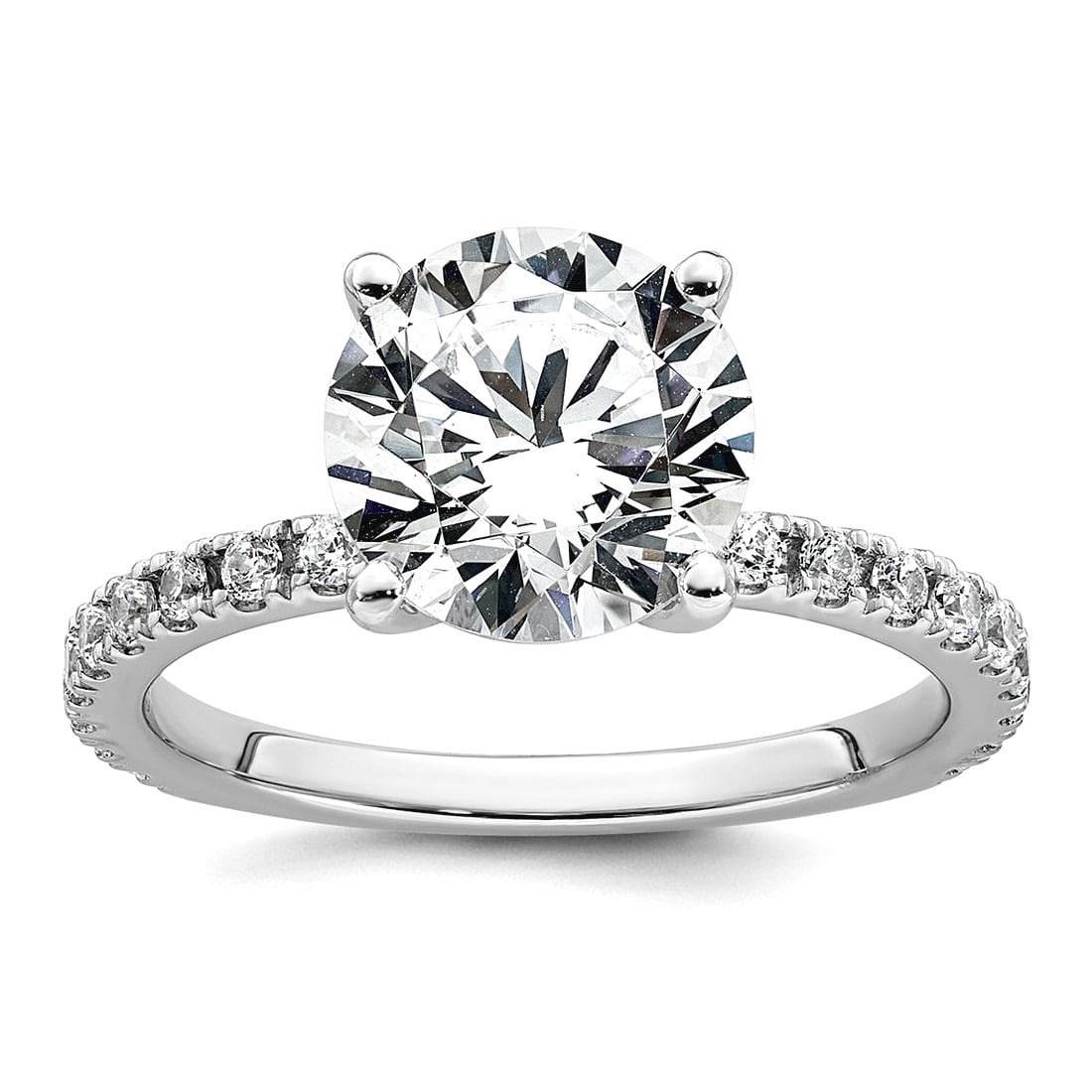 14k White Gold Certified Lab Grown Diamond VS+ F+ Round Engagement Ring ...