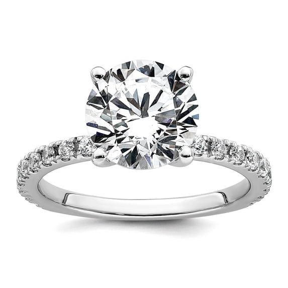 14k White Gold Certified Lab Grown Diamond VS+ F+ Round Engagement Ring ...
