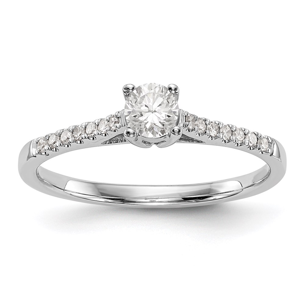 14k White Gold Complete Diamond Promise/Bridal Engagement Wedding Ring ...
