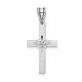 14k White Gold Diamond Cross Pendant Necklace for Men and Women ...