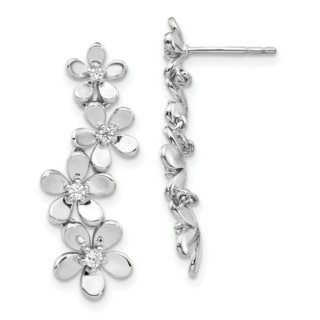 14k White Gold Diamond Earrings 14k White Gold Earrings - Walmart.com