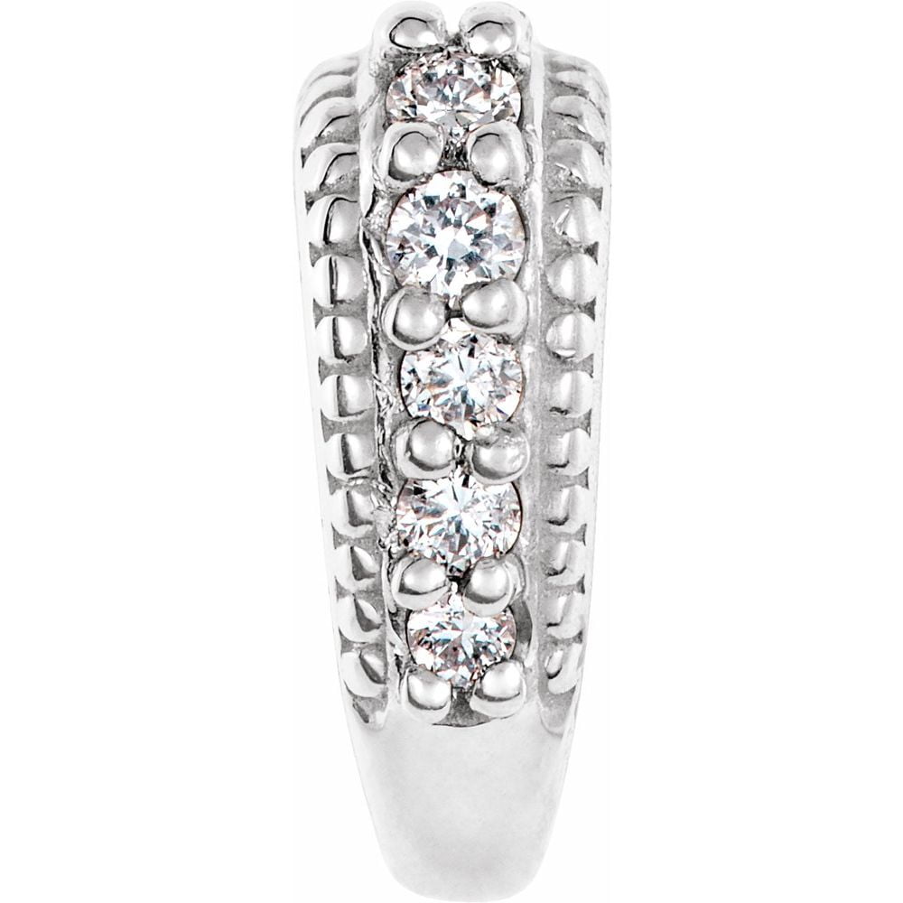 14k White Gold Diamond Fancy Tapered Bail Finished Finding Component ...