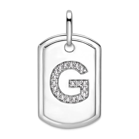 14k White Gold Diamond Letter Name Personalized Monogram Initial G ...