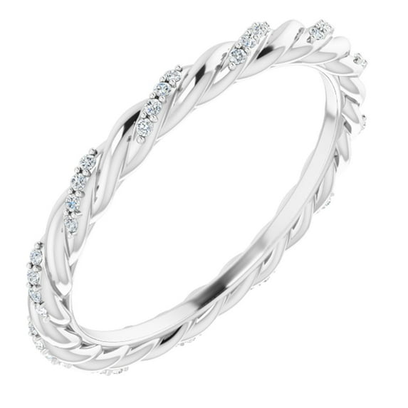 14k White Gold Diamond Rope Bridal Wedding Engagement Anniversary ...