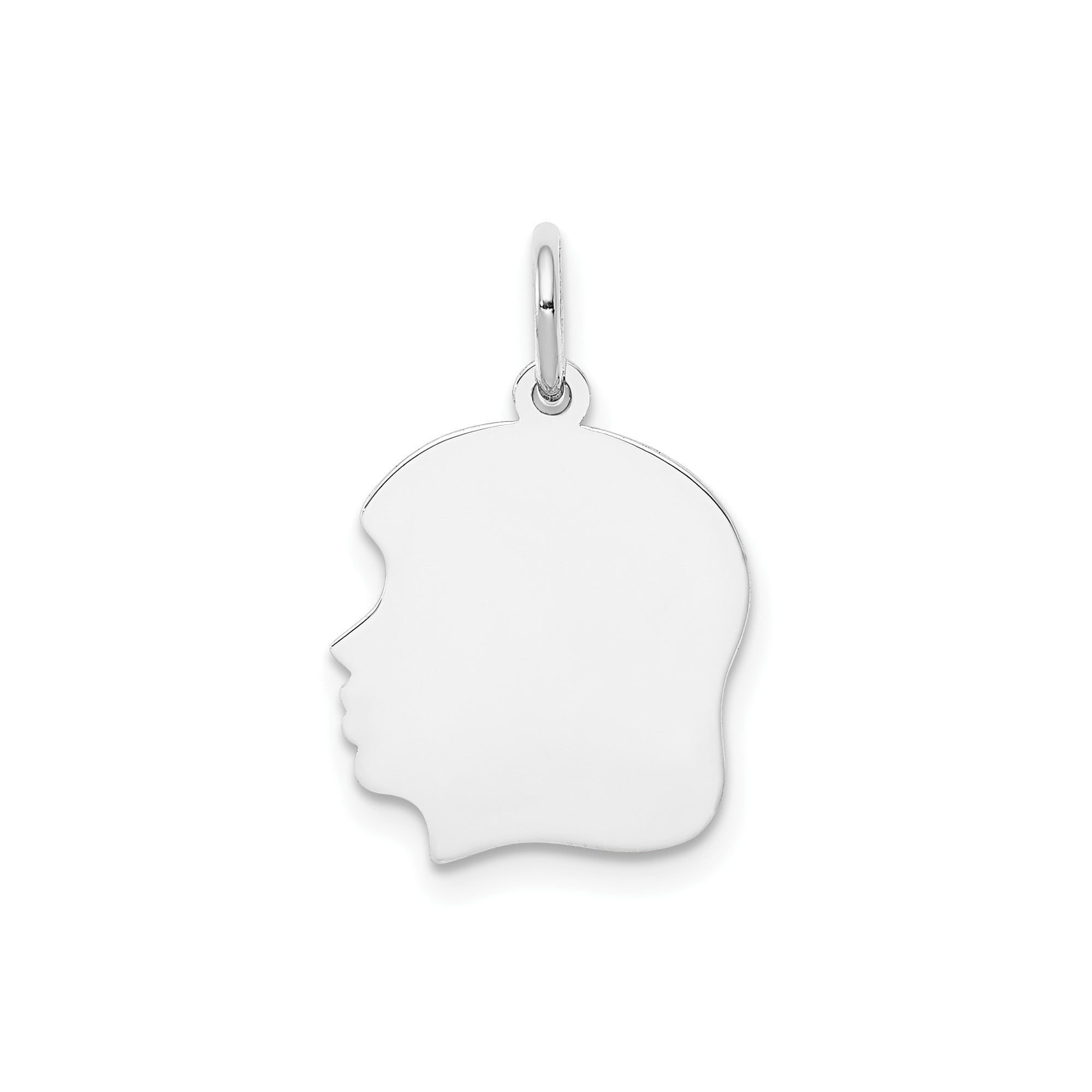 14k White Gold Engravable Silhouette Pendant for Women, Motherhood ...