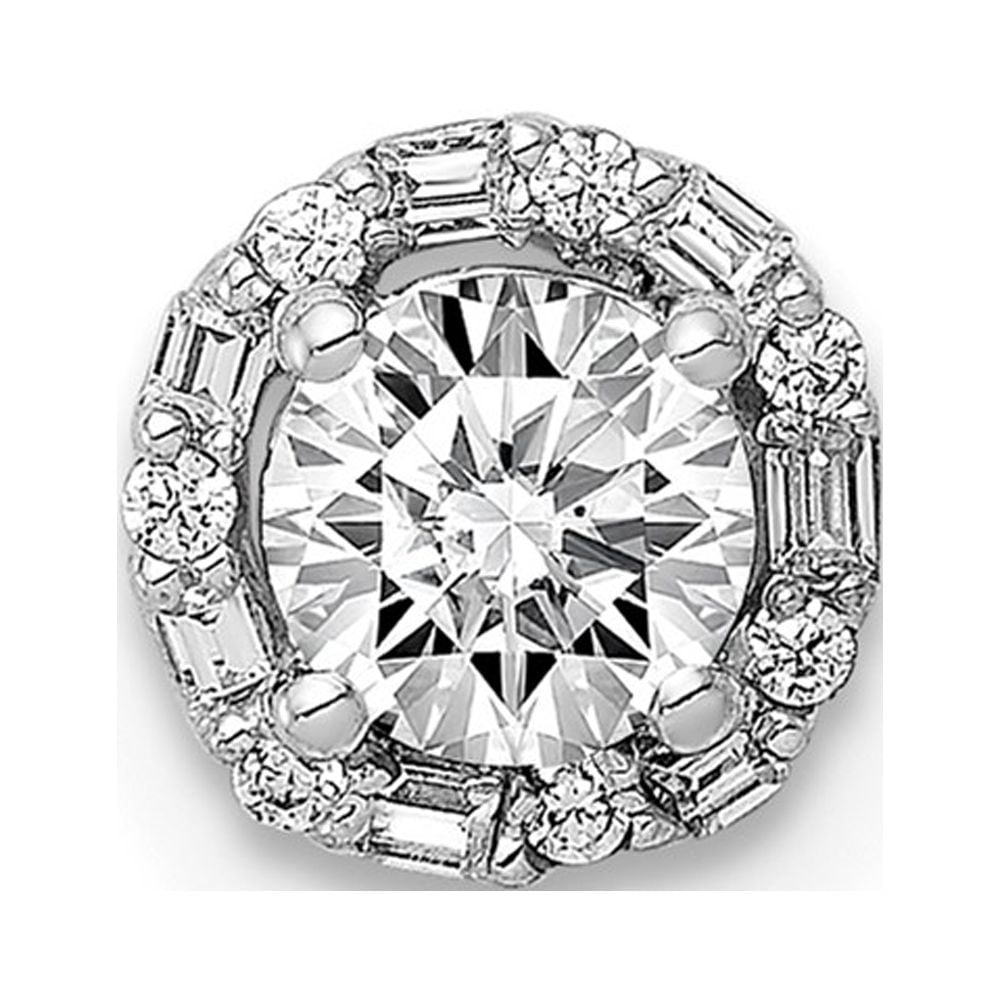 14k White Gold Holds 4.1mm Center 1/20 carat Diamond Semi-mount Halo ...