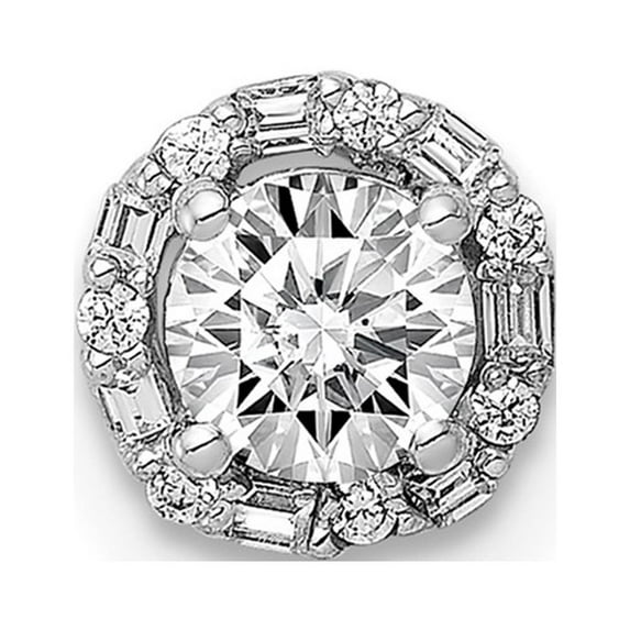 14k White Gold Holds 4.1mm Center 1/20 carat Diamond Semi-mount Halo ...