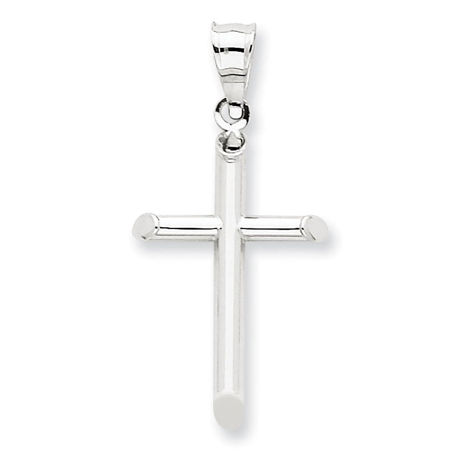 14k White Gold Hollow Cross Pendant - Walmart Business Supplies