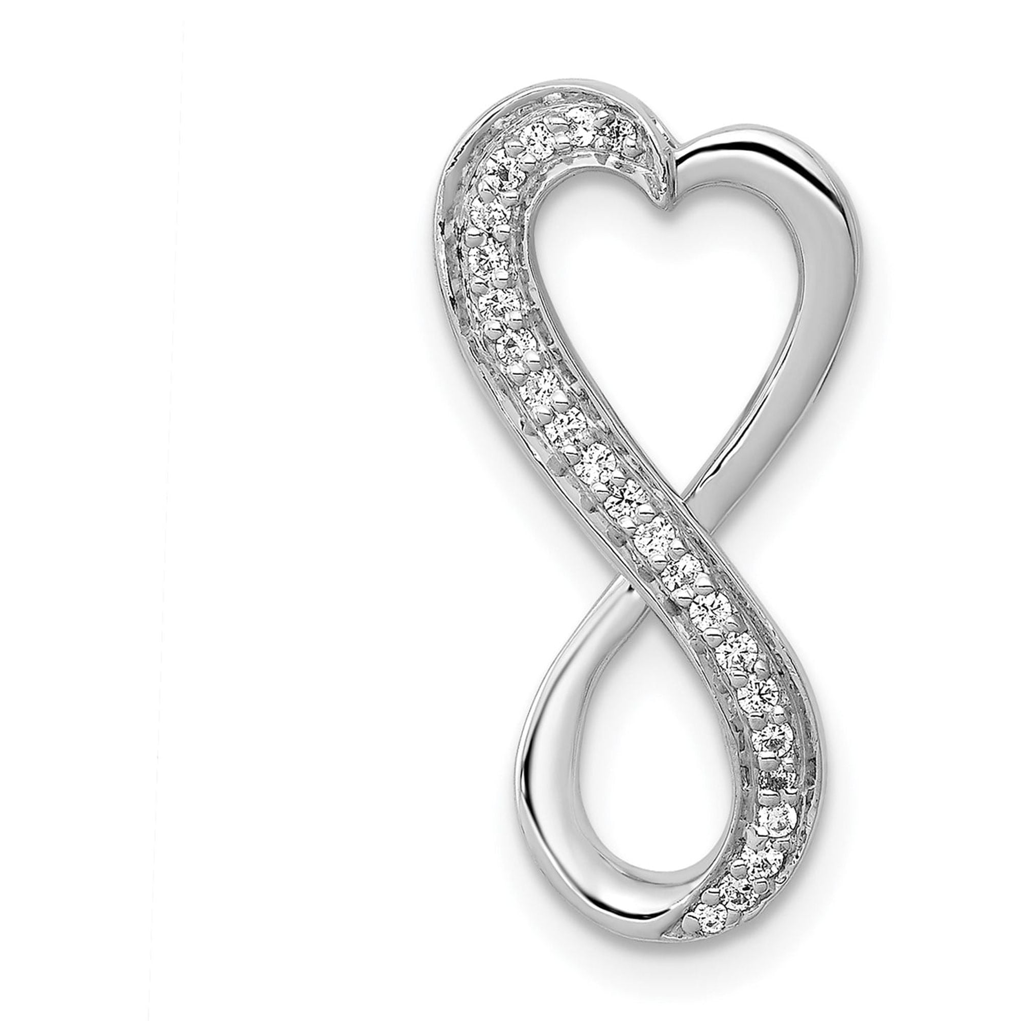 14k White Gold Infinity Heart Pendant Necklace with Diamonds for Women ...