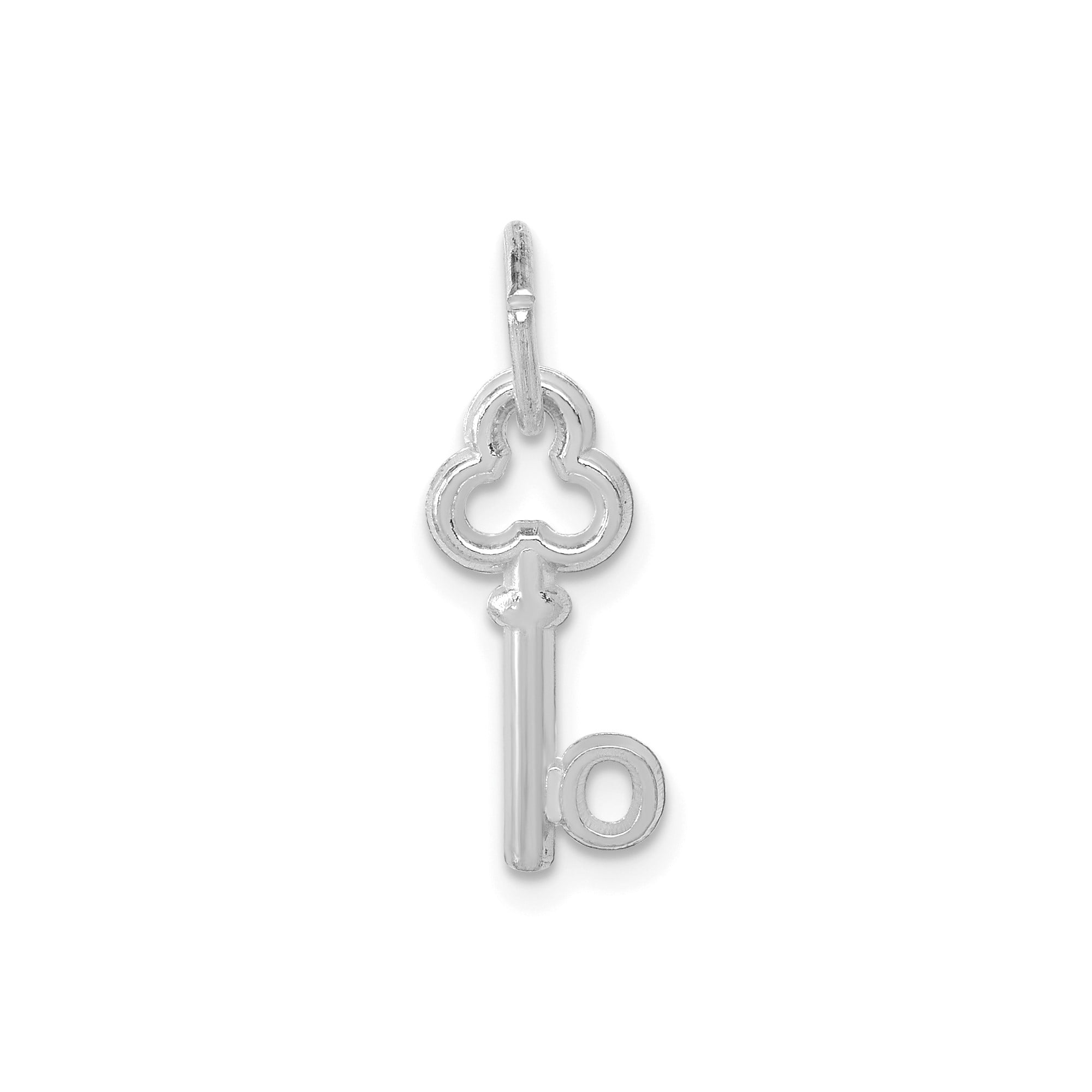 14k White Gold Key Pendant Necklace for Women, Vintage Style Symbolic ...