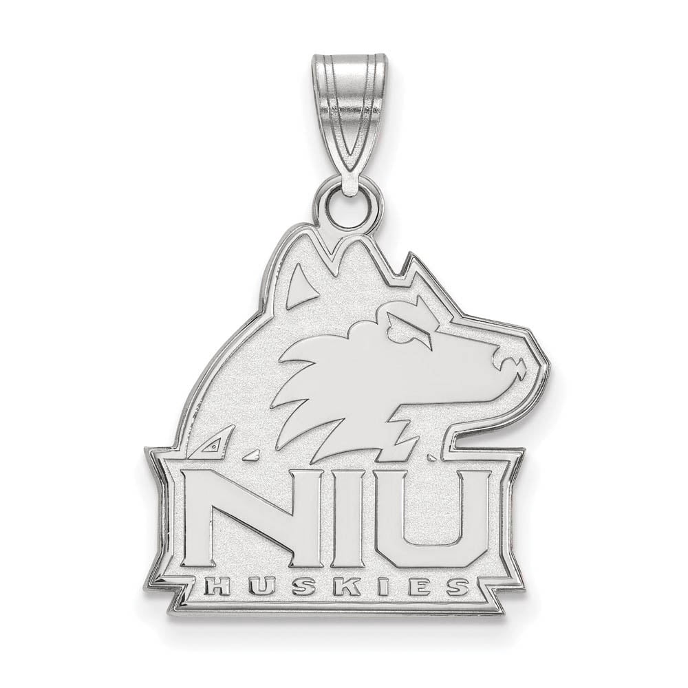 14k White Gold LogoArt Northern Illinois University N-I-U Huskies Large ...