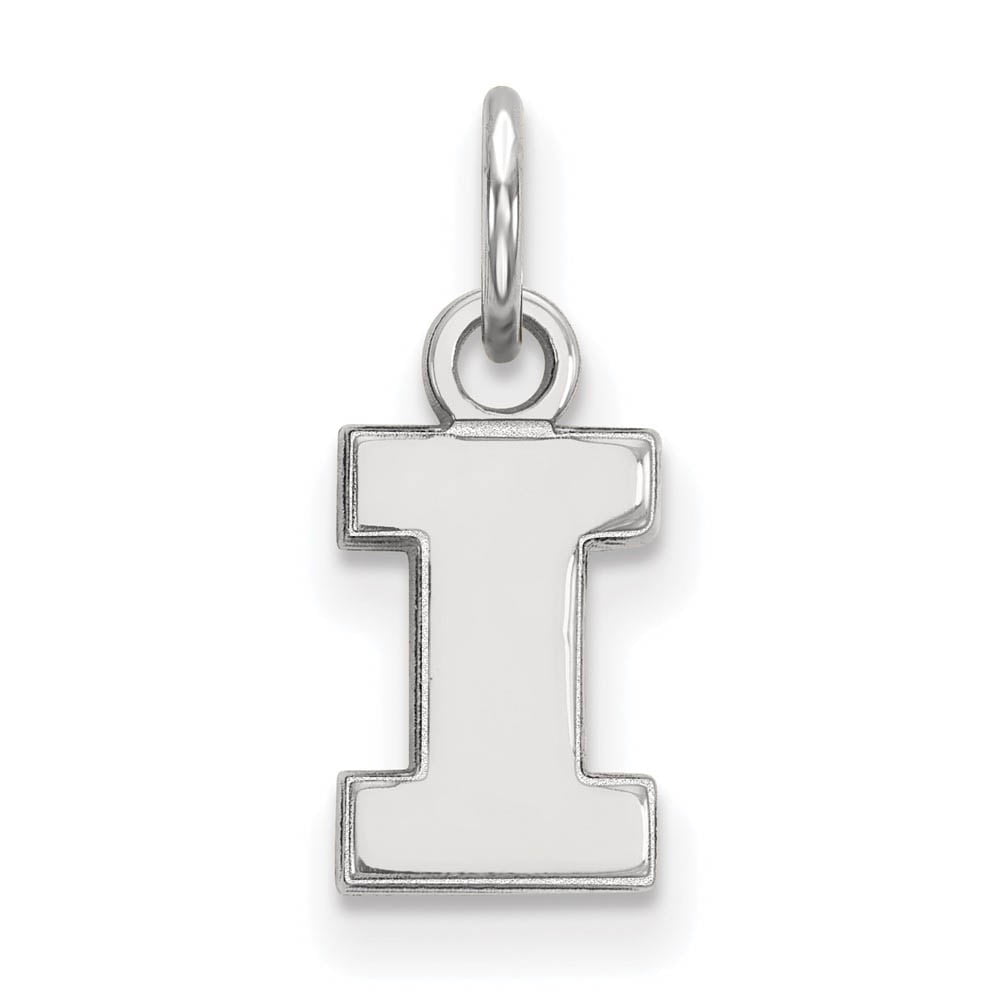 14k White Gold LogoArt University of Illinois Letter I Extra Small ...