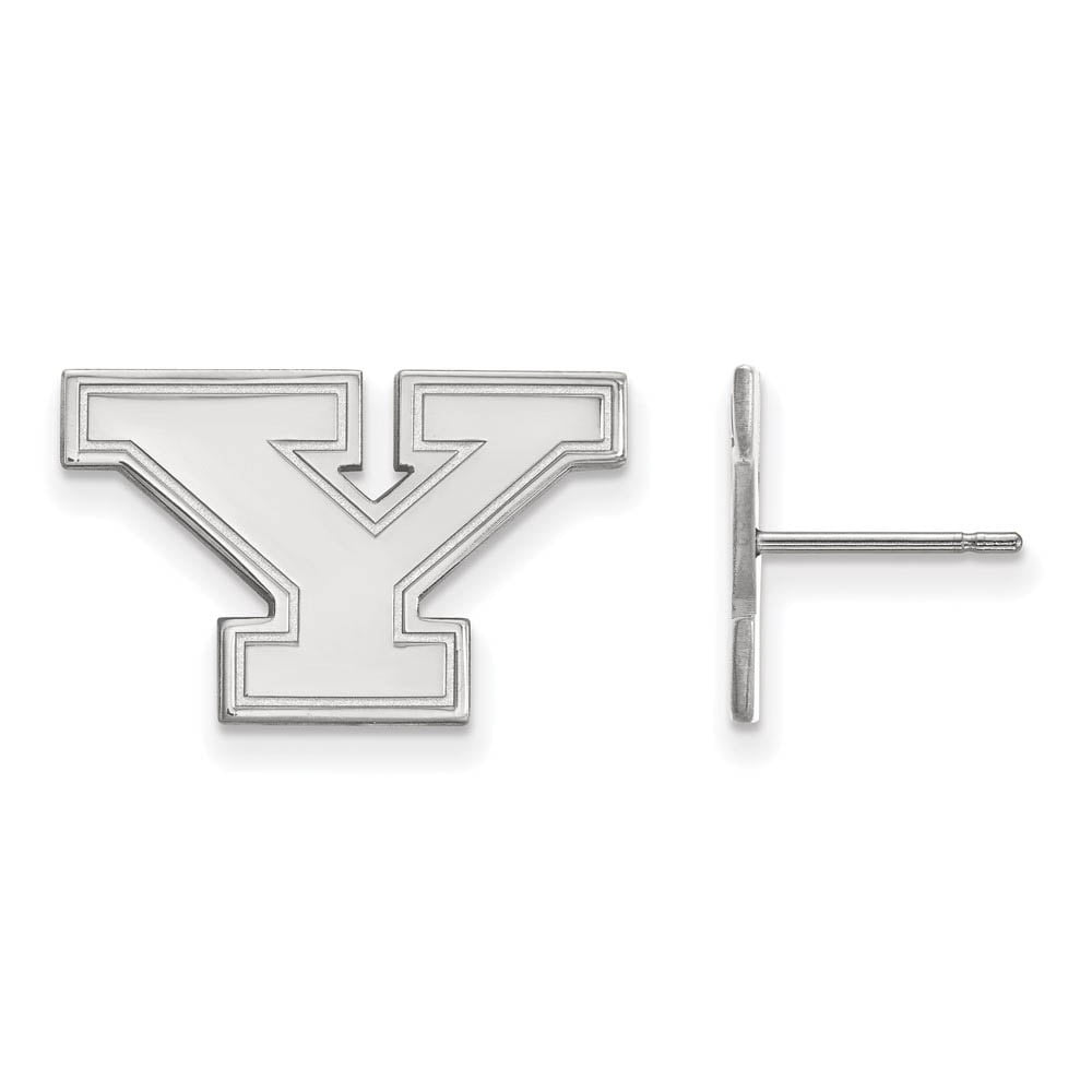 14k White Gold LogoArt Youngstown State University Letter Y Small Post ...