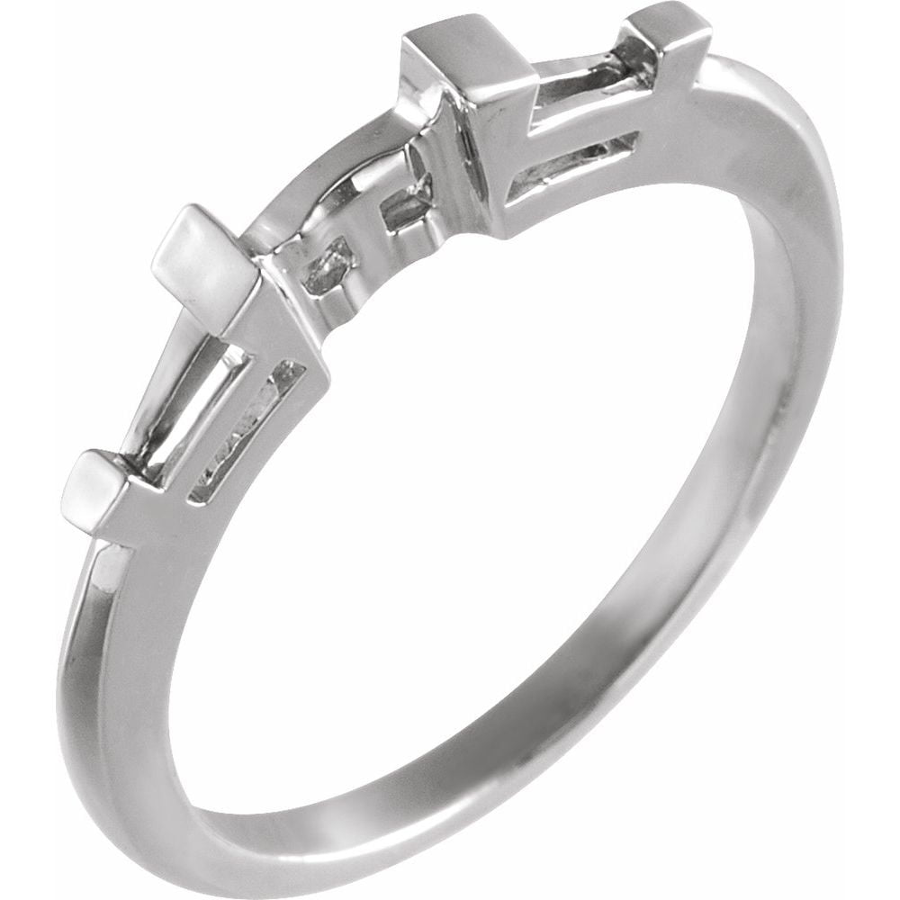 14k White Gold Matching Bridal Wedding Engagement Anniversary Band Ring ...