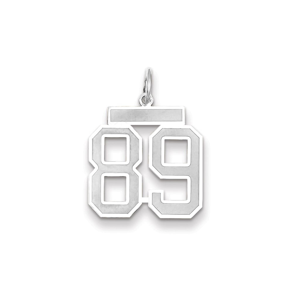 14k White Gold Medium Satin Number 89 Charm Pendant Fine Jewelry For ...