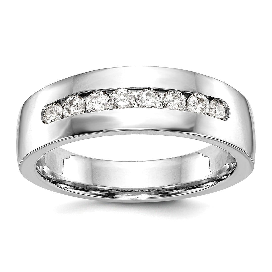 14k White Gold Mens 1/2 Ct Lab Grown Diamond VS+ F+ Channel Band Size ...