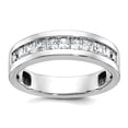 14k White Gold Mens Polished Square 11-stone 1 Carat Diamond Ring Size ...