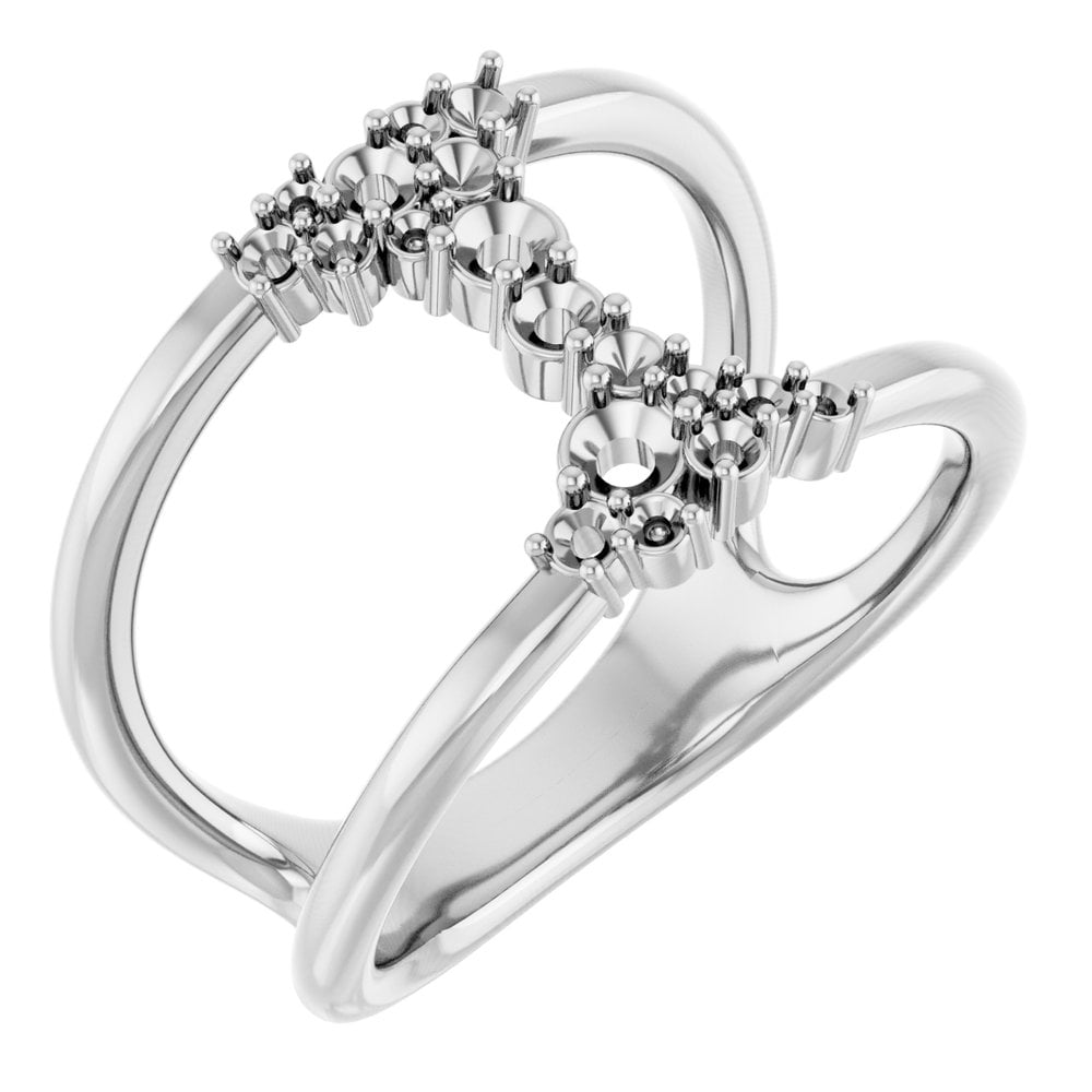 14k White Gold Negative Space Fashion Ring Fine Jewelry For Women Gifts ...