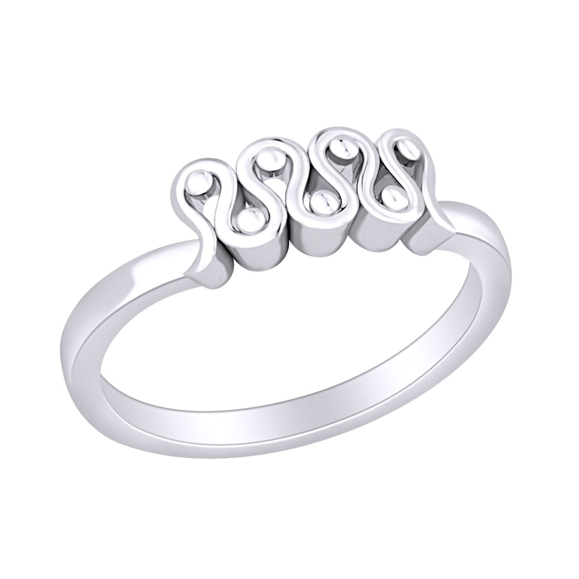 AFFY 14k White Gold Over Sterling Silver Wave Band Ring - Walmart.com