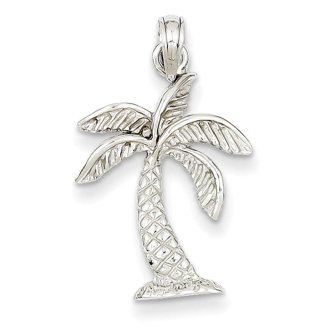 14k White Gold Palm Tree Pendant Charm - Walmart.com
