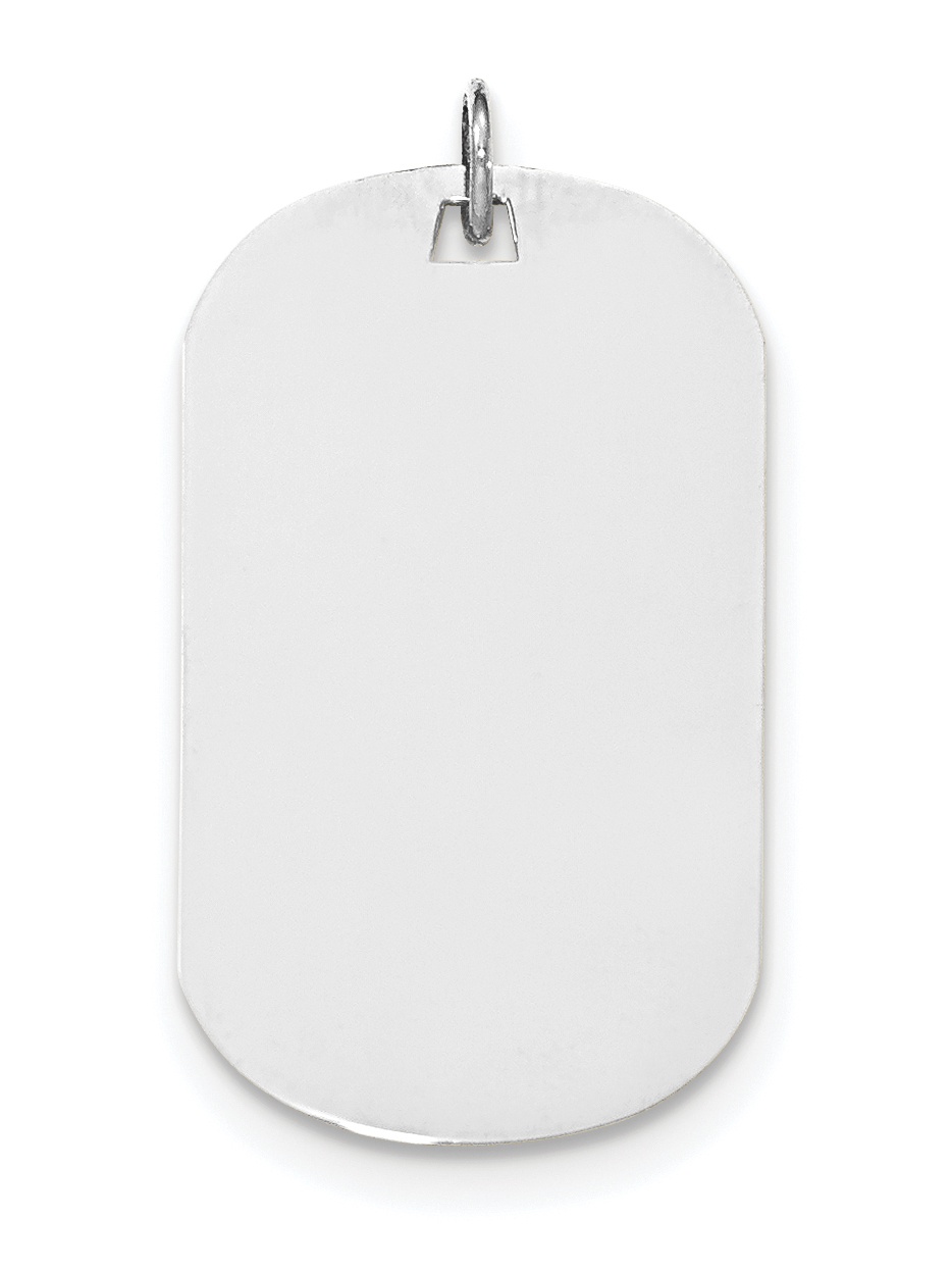 14k White Gold Plain .035 Gauge Engraveable Dog Tag Disc Charm XWM621 ...