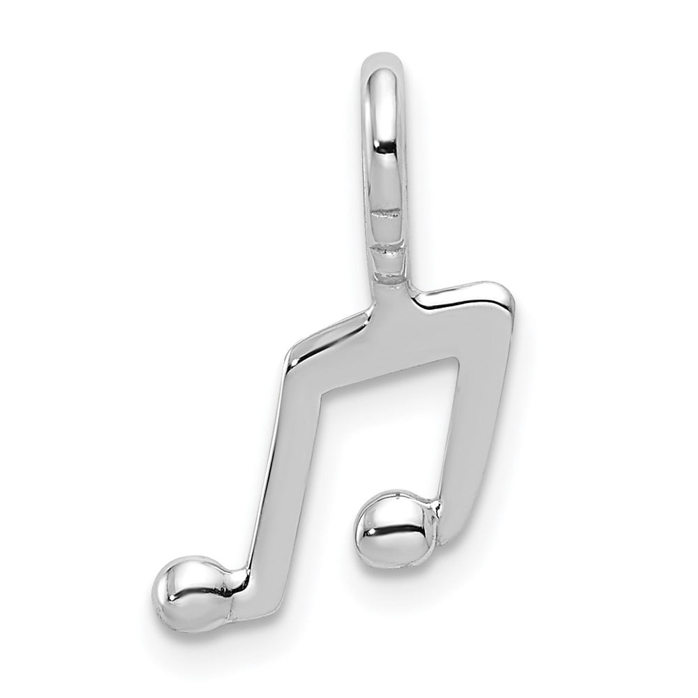 14k White Gold Polished Musical Note Pendant - Walmart.com