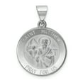 14k White Gold Polished and Satin St. Matthew Pendant - Walmart.com