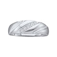 14k White Gold Round Channel-set Diamond Mens Lightweight Wedding Band ...