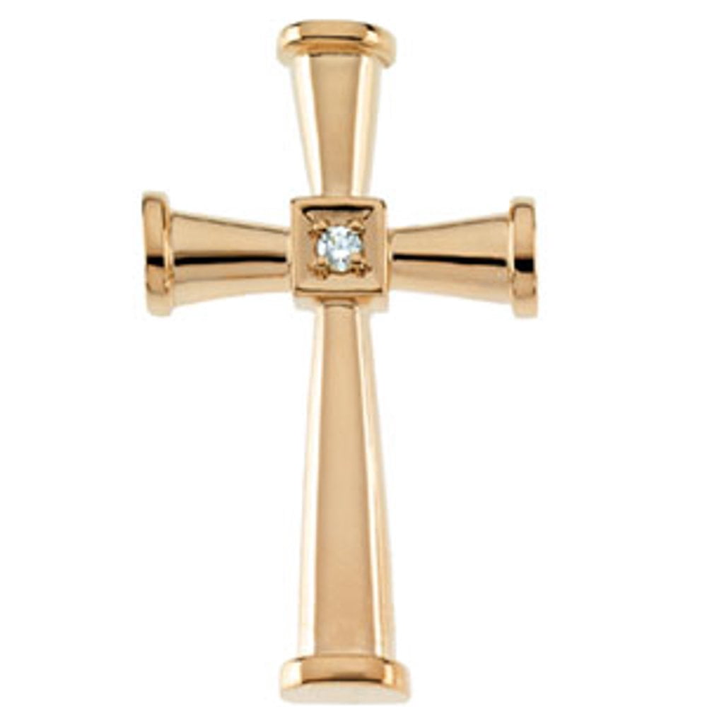 14k White Gold Round Shape Cross Religious Pendant for Approximately 0. ...