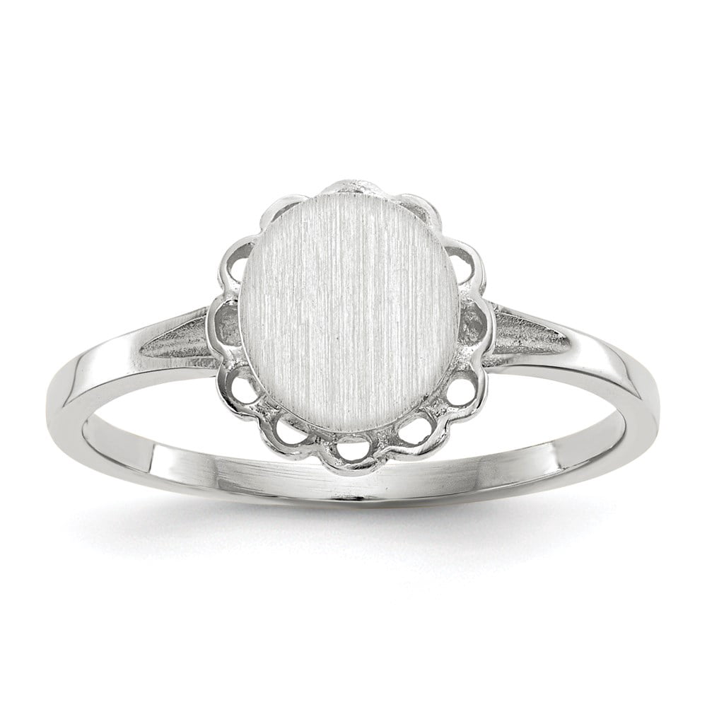 14k White Gold Signet Ring Fine Jewelry For Women Gifts For Her, Size 6 ...