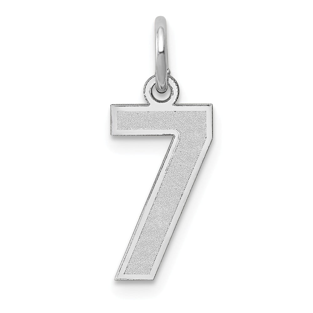 14k White Gold Small Satin Number 7 Charm - Walmart.com