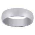 14k White Gold Unisex Dome Polished Comfort Fit 6MM-Size 8 Wedding ...