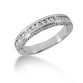 14k White Gold Vintage Style Engraved Diamond Channel Set Wedding Ring ...