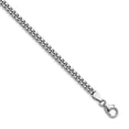 14k White Rhodium Plated Polished 3.4mm Solid Curb Chain Necklace 22 ...