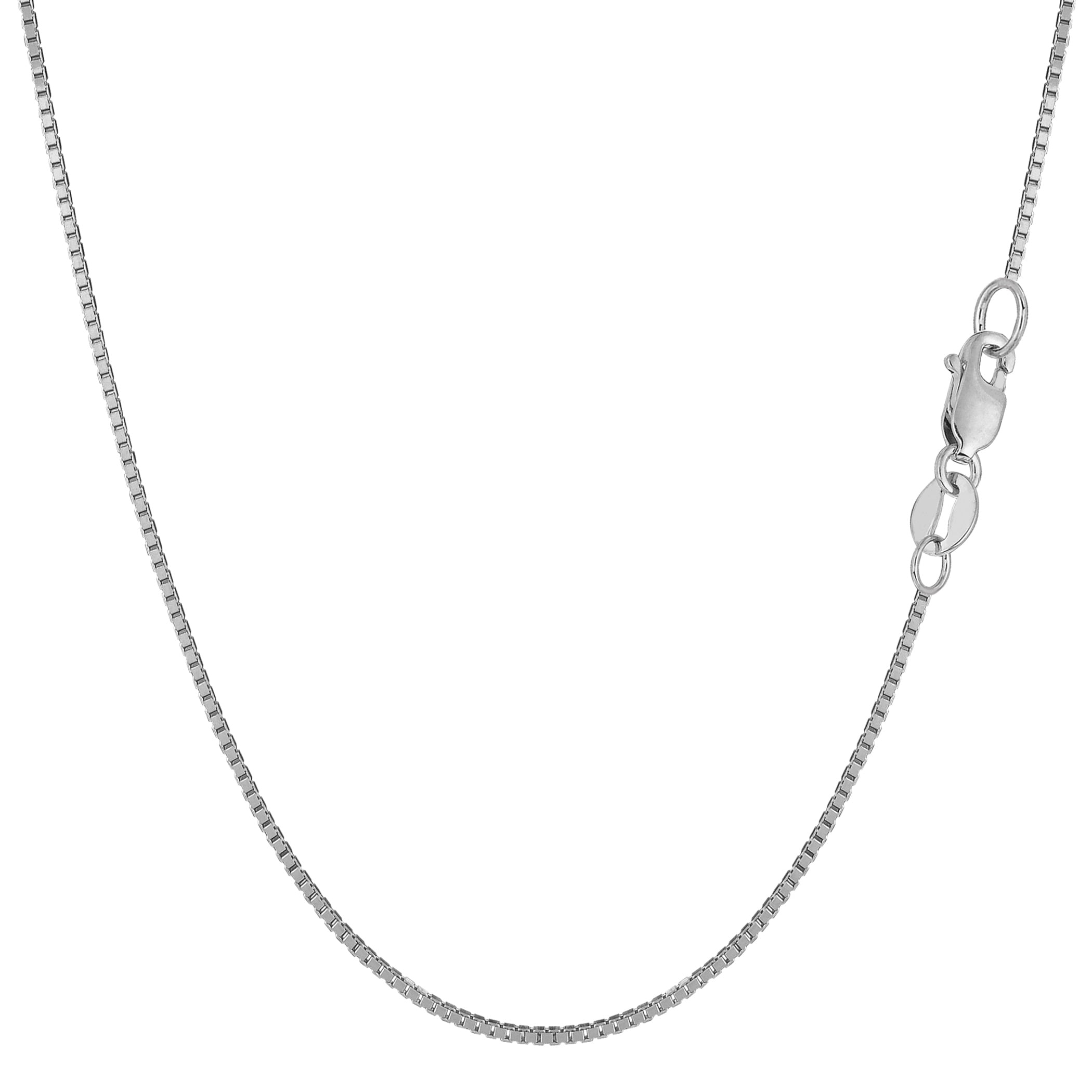 14k White Solid Gold Mirror Box Chain Necklace, 0.8mm, 20" - Walmart.com