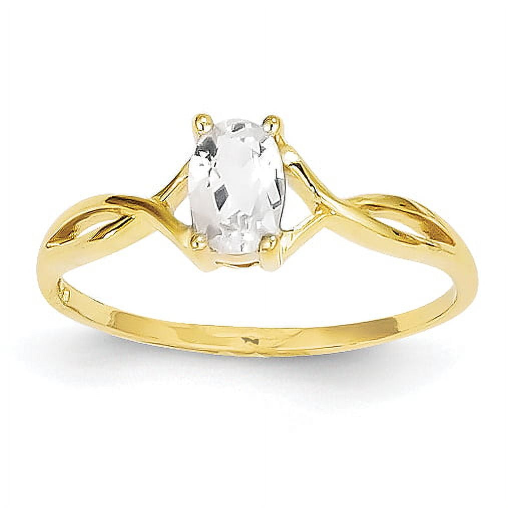 14k White Topaz Birthstone Ring - Walmart.com