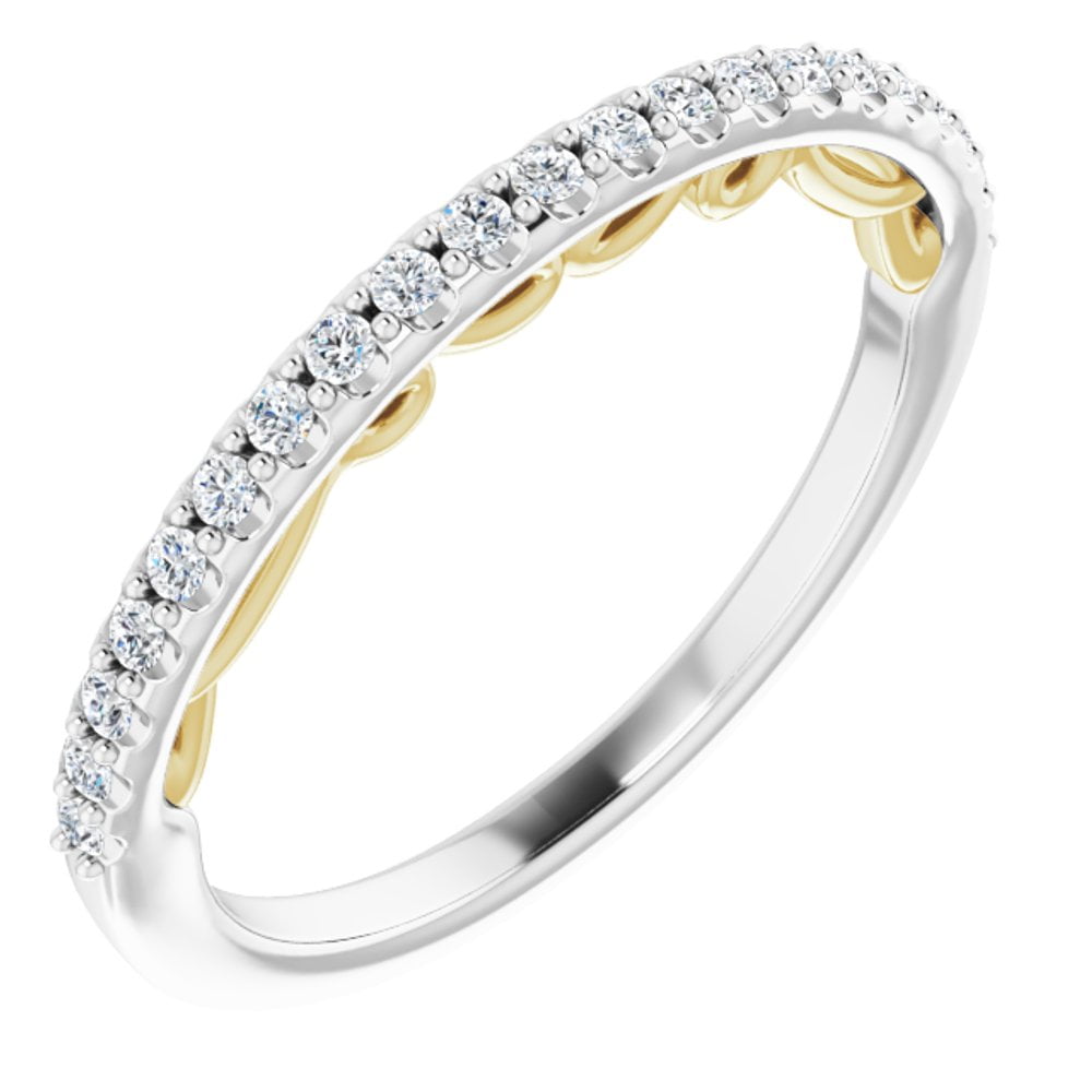 14k White and Yellow Two Tone Gold Diamond Matching Bridal Wedding ...
