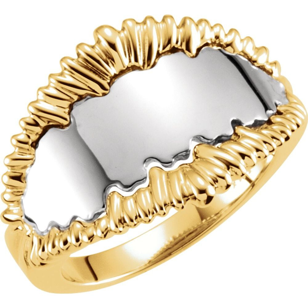 14k White and Yellow Two Tone Gold Freeform Bypass Remount Metal ...