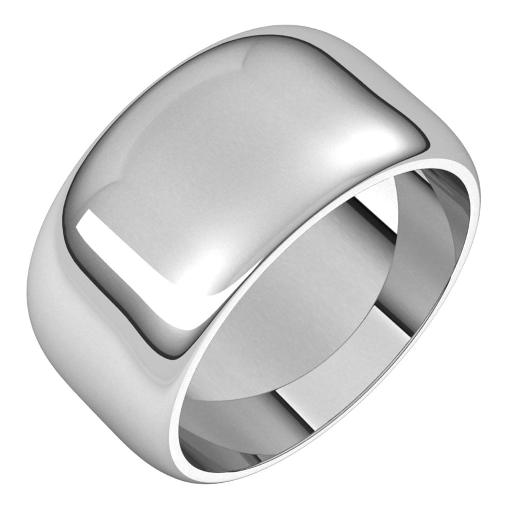 14k X1 White Gold 10mm Half Round Shape Classic Bridal Wedding ...