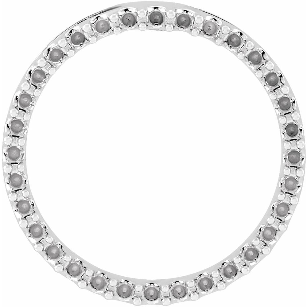 14k X1 White Gold 13.2mm Circle Slide Pendant for 1.12mm Round Shape ...