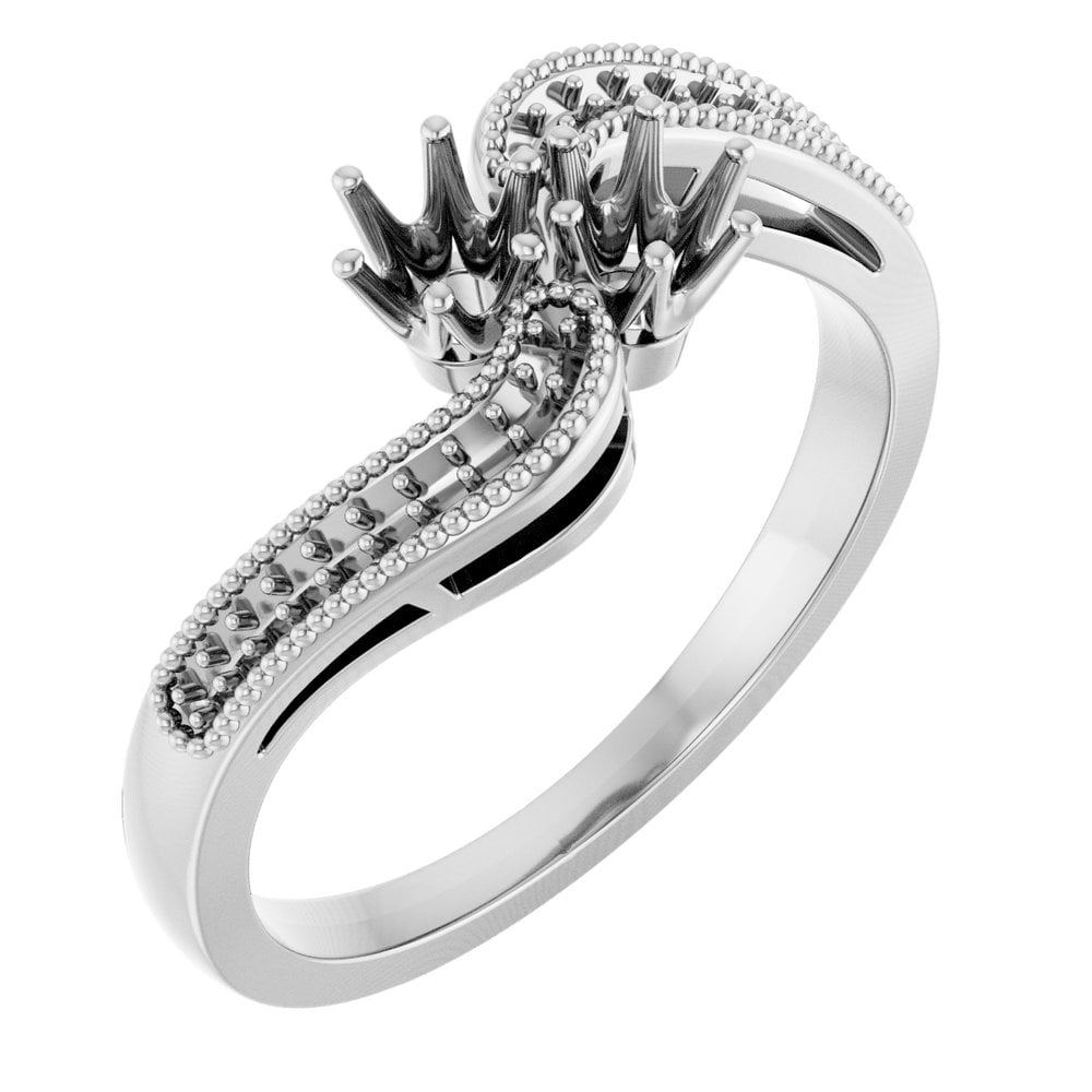 14k X1 White Gold 3.5mm Round Shape 2 Two-Stone Bridal Wedding ...
