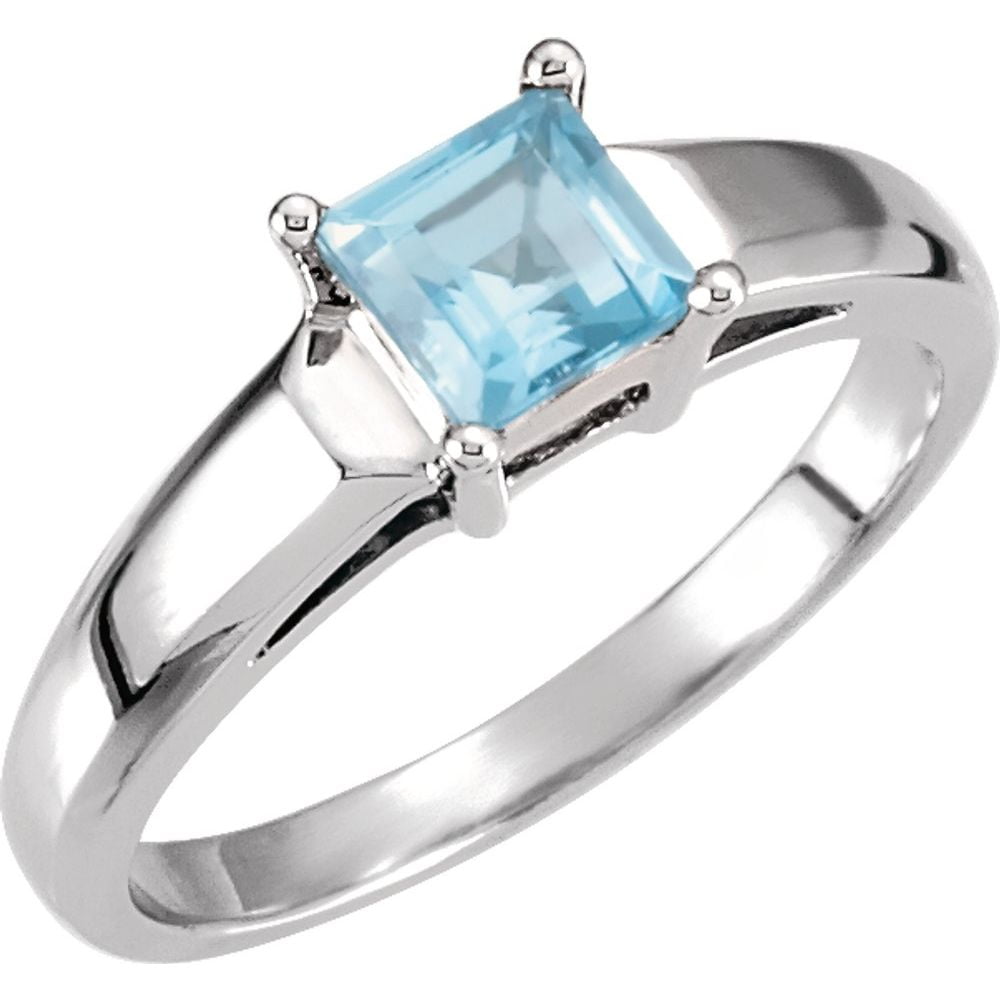 14k X1 White Gold 5mm Princess Square Shape Solitaire Ring Fine Jewelry ...