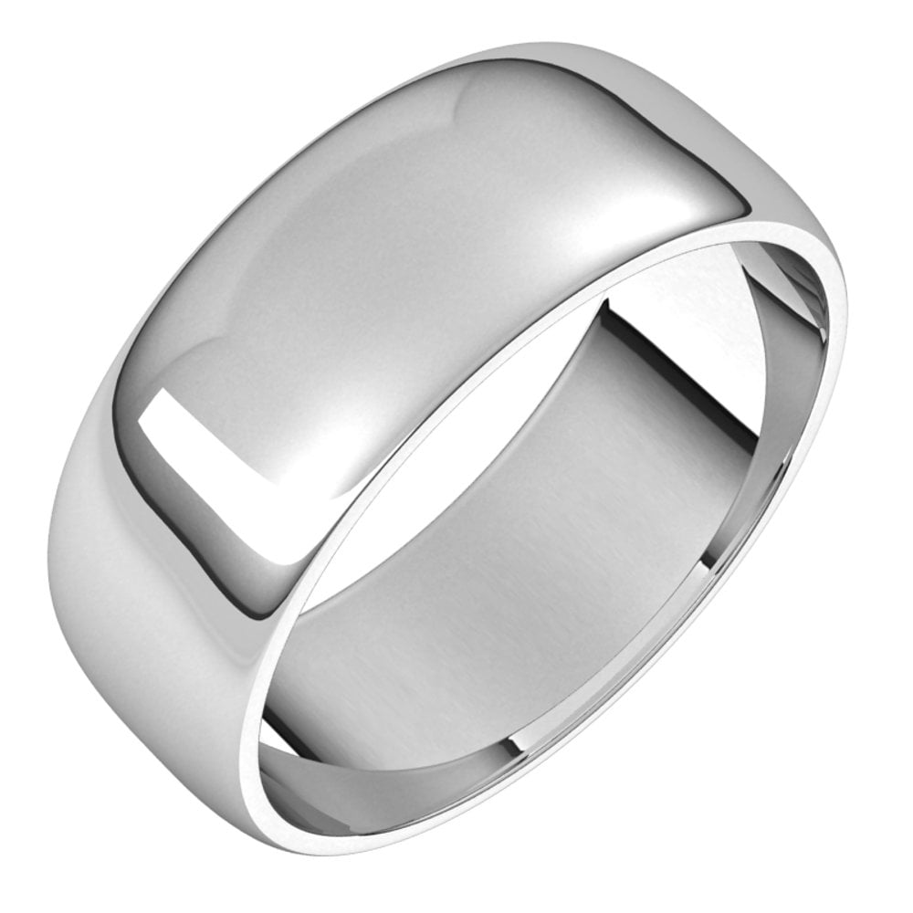 14k X1 White Gold 7mm Half Round Shape Light Classic Bridal Wedding ...