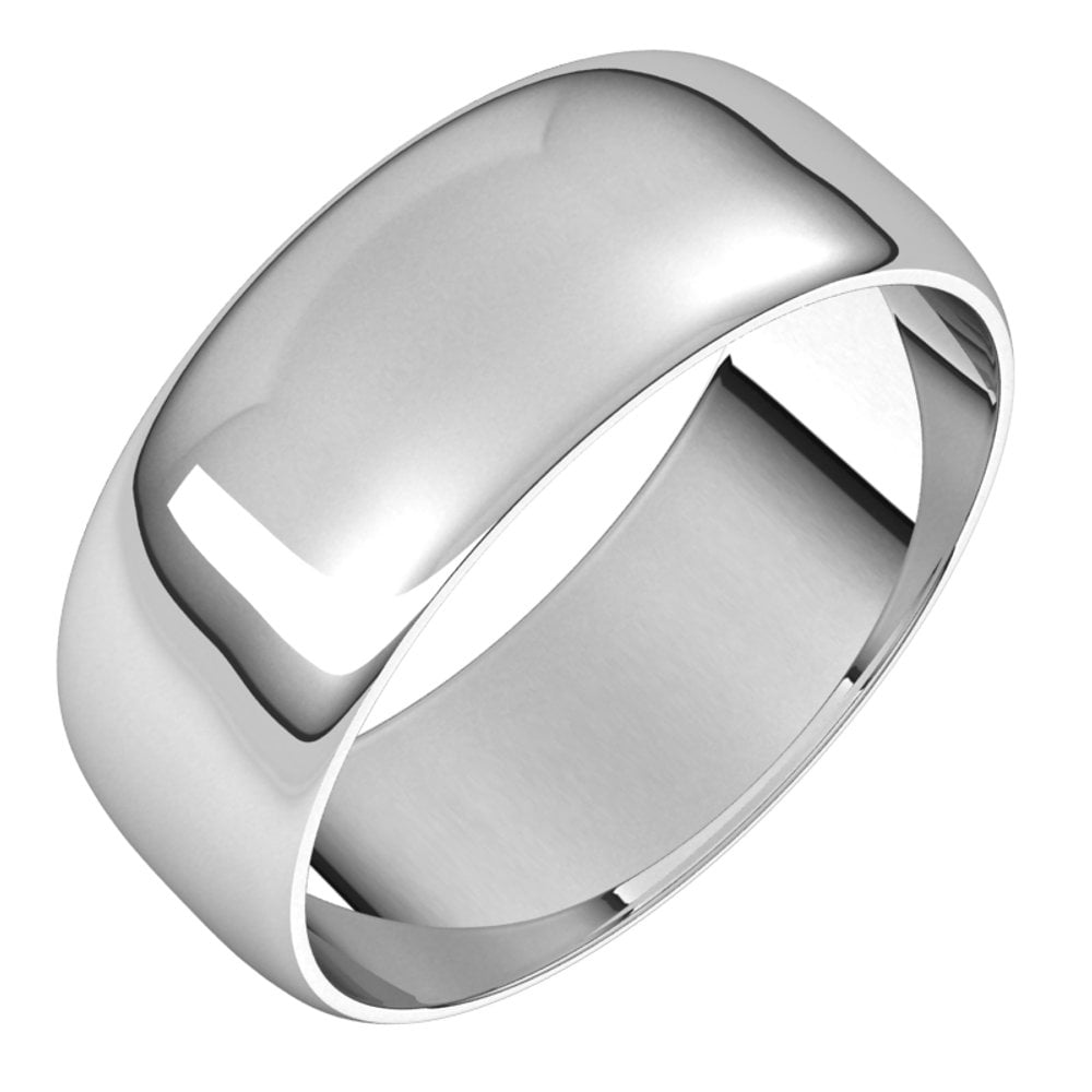 14k X1 White Gold 7mm Half Round Shape Ultra-Light Classic Bridal ...