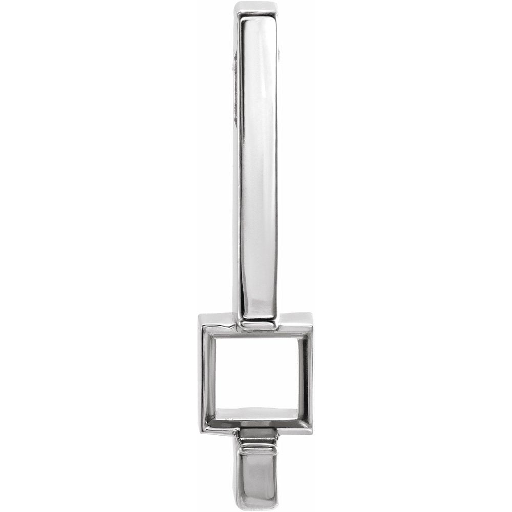 14k X1 White Gold 7mm Square Shape Slide Pendant Fine Jewelry for Women ...