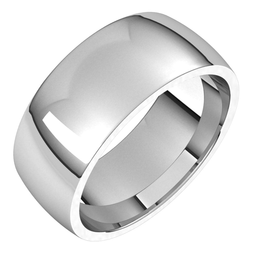 14k X1 White Gold 8mm Half Round Shape Comfort Fit Light Classic Bridal ...