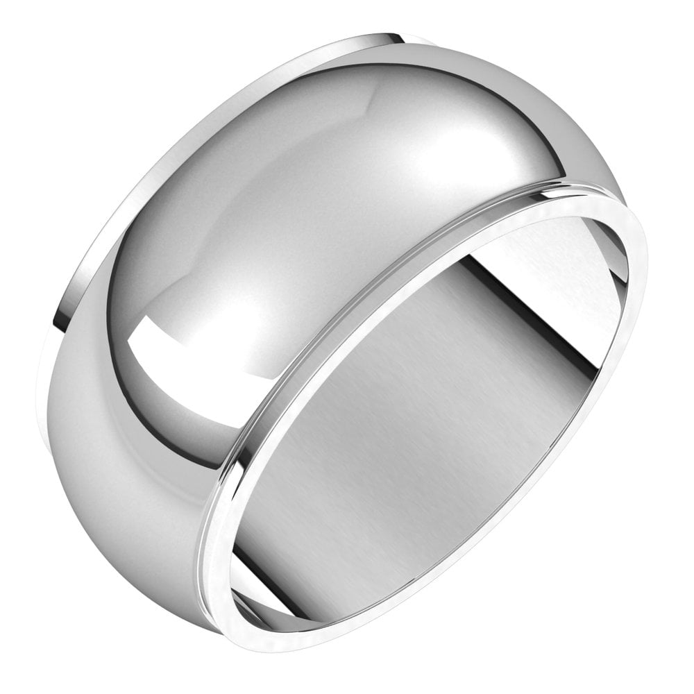 14k X1 White Gold 9mm Half Round Shape Edge Classic Bridal Wedding ...