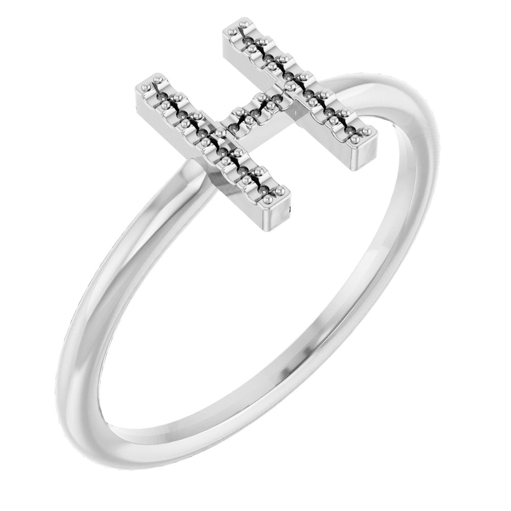 14k X1 White Gold Initial H Fashion Ring Fine Jewelry For Women Gifts ...