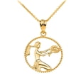 14k Yellow 12 Astrological Zodiac Signs Rope Pendant / Necklace Virgo ...